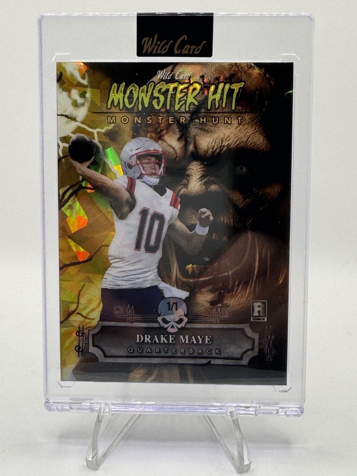 2024 Drake Maye Rookie Wild Card Turf Monsters Frankenstein Yellow ...