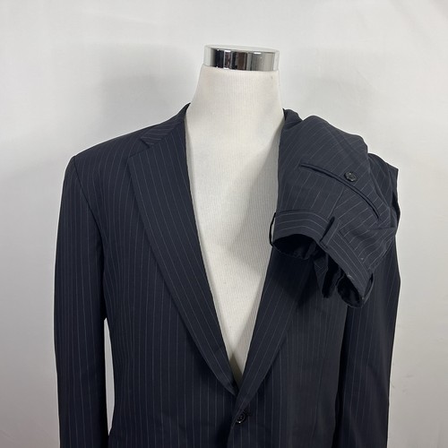 Brooks Brothers 42L BrooksCool Suit 36x31 Black Pinstriped Two Button Vented | eBay