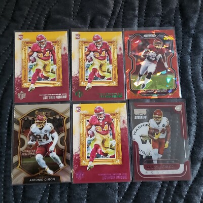 (10) ANTONIO GIBSON NFL Football Rookie Cards (Prizm Red Ice SP ...