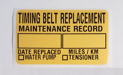 Timing Belt Replacement Water Pump Tensioner Polyester Stickers Labels ...