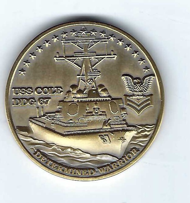USS COLE DDG-67 U.S NAVY DESTROYER SHIP FIRST CLASS PETTY OFFICER COIN ...
