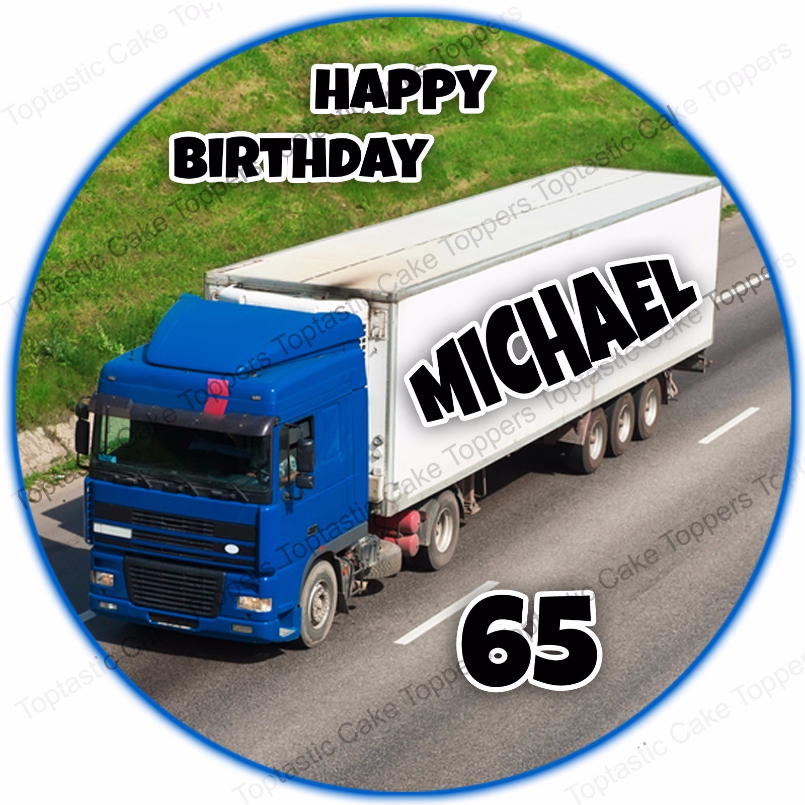 Personalised HGV Truck Articulated Lorry Edible Icing Birthday Party ...