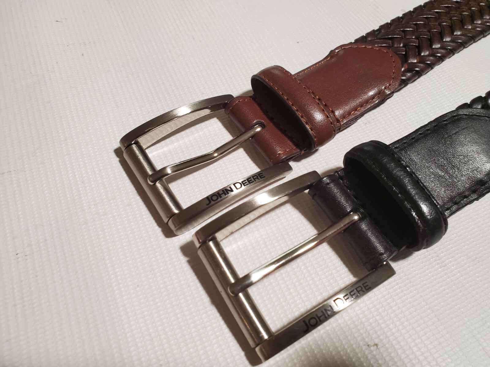 John Deere MENS size 44 belt x2 Black and Tan Mens size 44 | eBay
