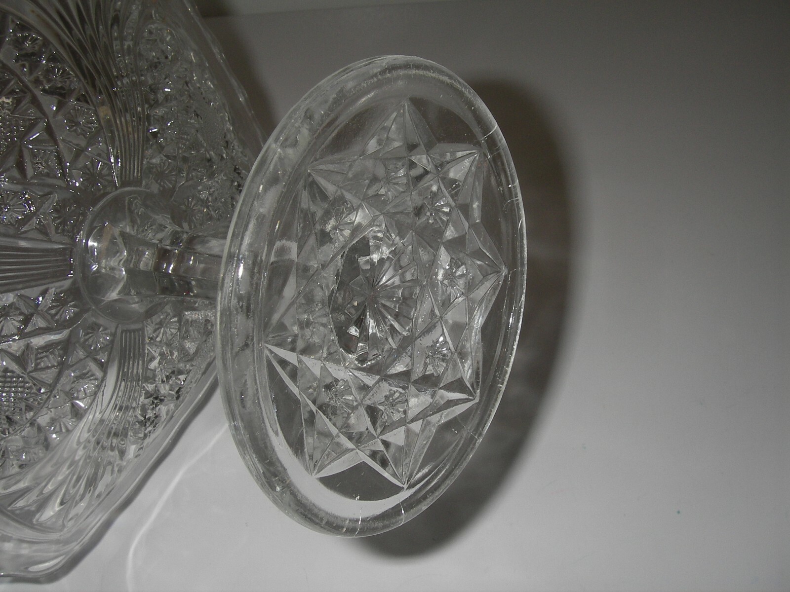 EAPG Glass Bryce Higbee MADORA Clear Compote scalloped AKA Arrowhead in ...