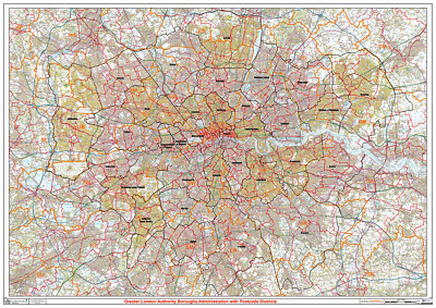 Greater London Authority Boroughs with Postcode Districts, (Within M25 ...