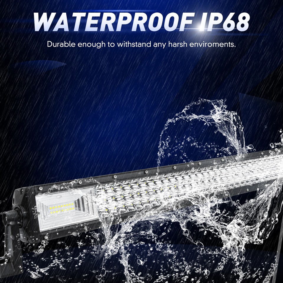 52" inch LED Light Bar Flood Spot Combo Roof Driving Truck Boat SUV w ...