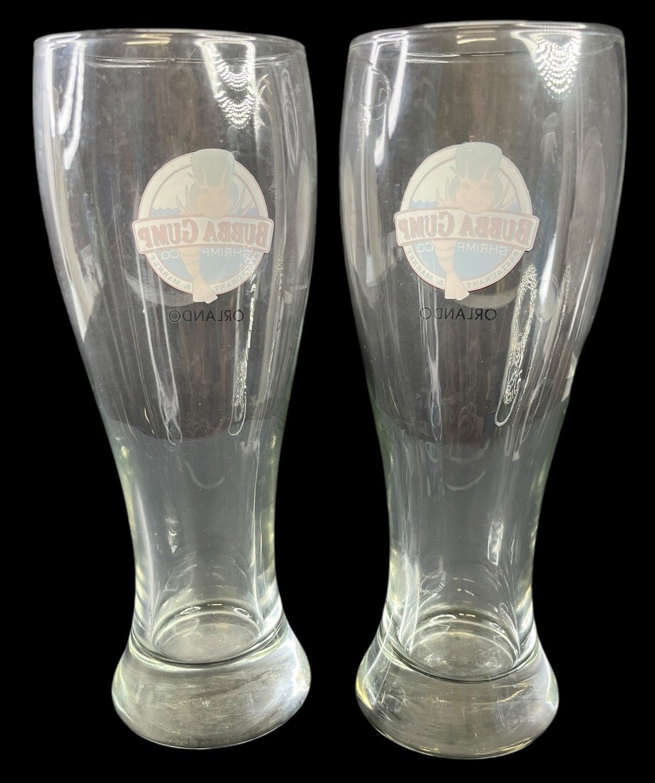 Set of 2 Bubba Gump Shrimp Co Restaurant & Market Pilsner Beer Glasses ...