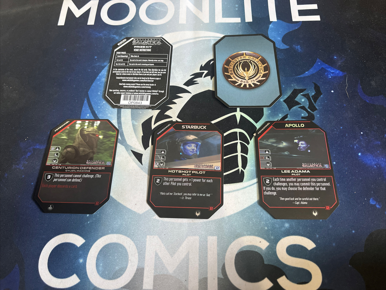 Battlestar Galactica CCG 3x Store Promo Starbuck, Apollo, Centurion ...