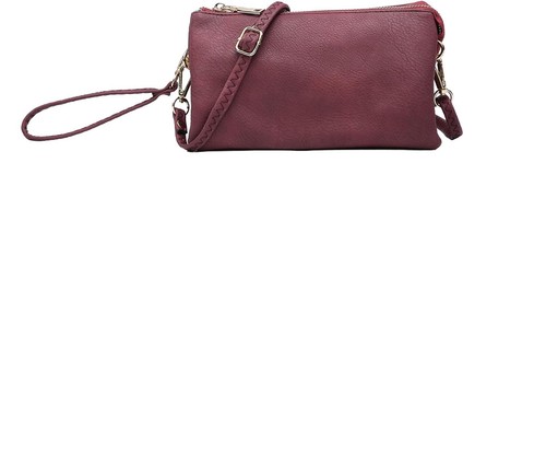 Jen & Co. Riley Vegan Crossbody Bag Purse w/ Shoulder Strap & Wristlet ...