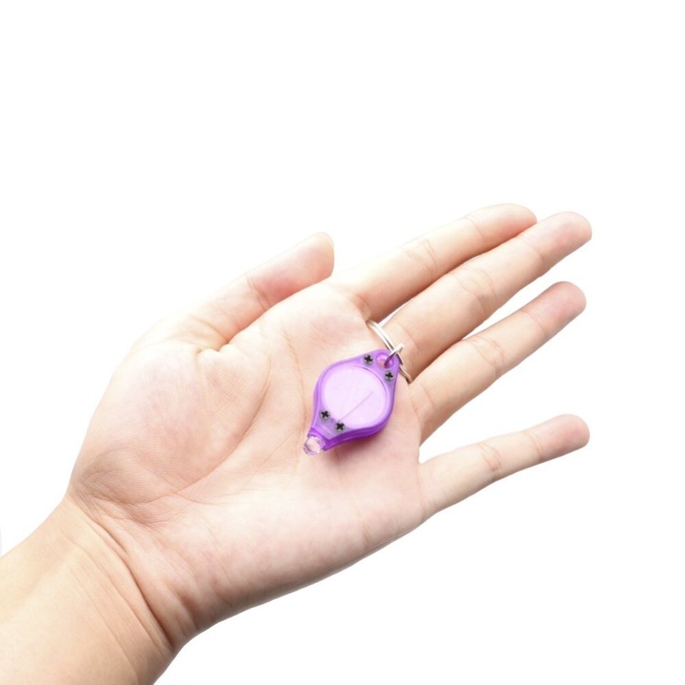 100PCS UV Mini Keychain Led Flashlight Key Ring Light Torch Purple ...