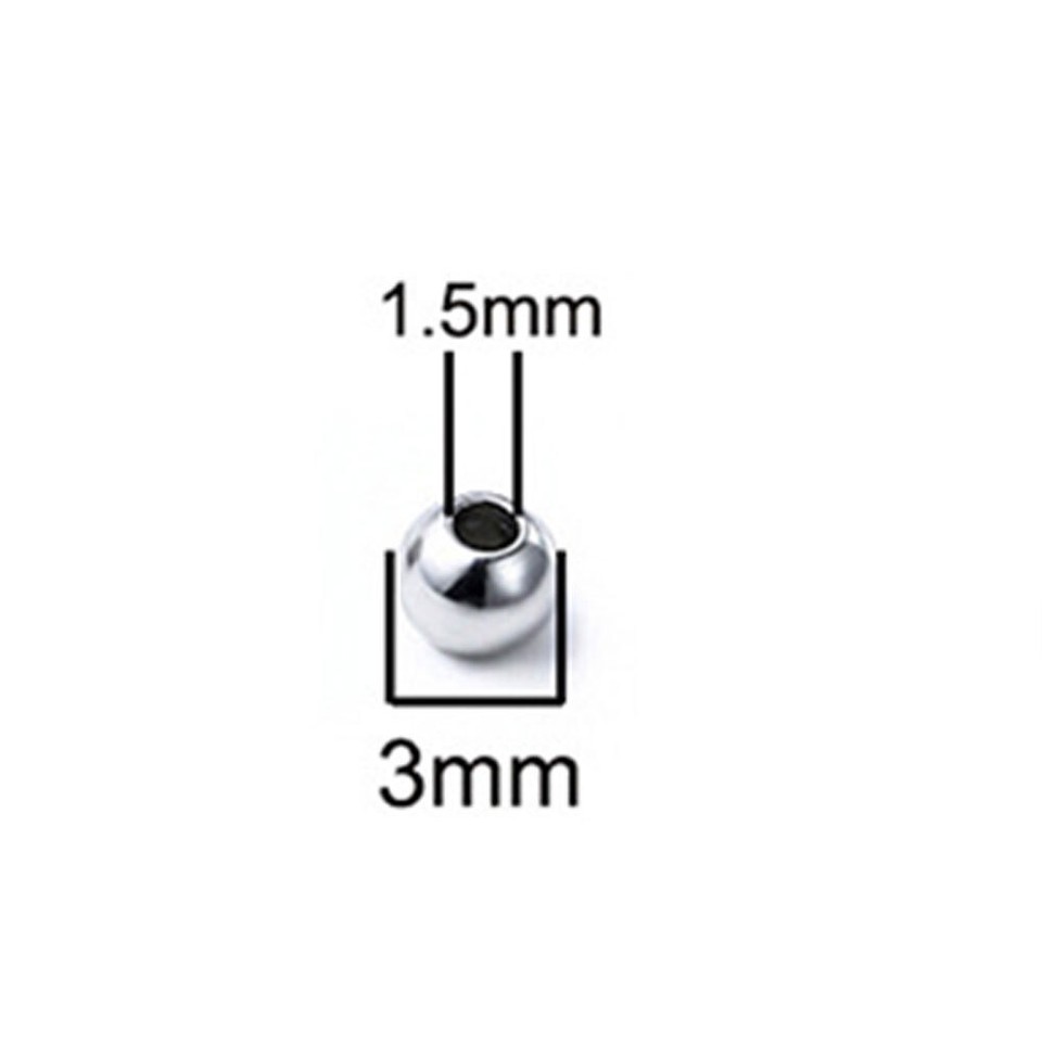 Set of 200 3/4/5/6/8mm Stainless Steel Beads Solid Beads for Jewelry ...
