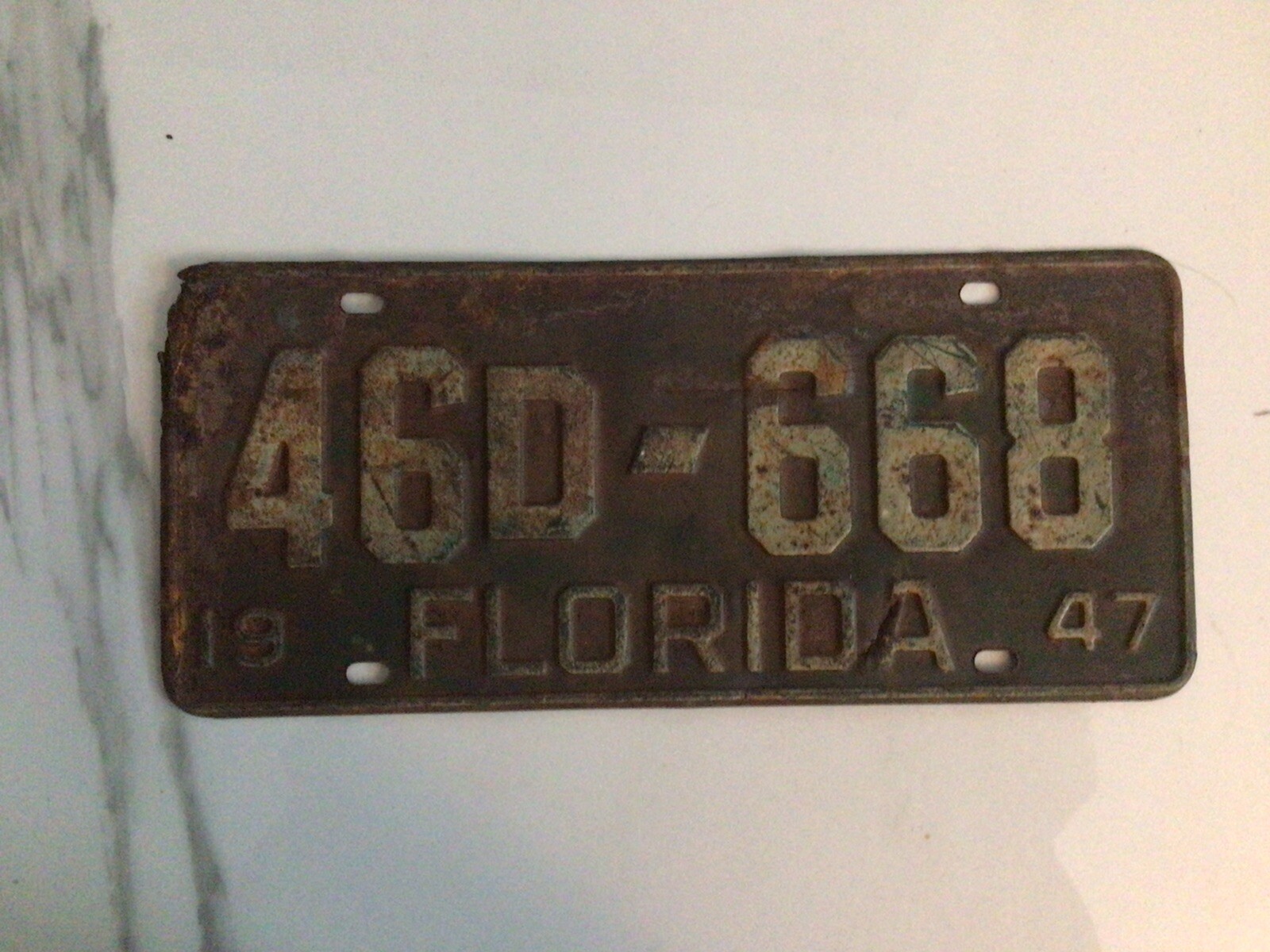 Florida License Plate 1947 Jefferson 46D-668 | eBay