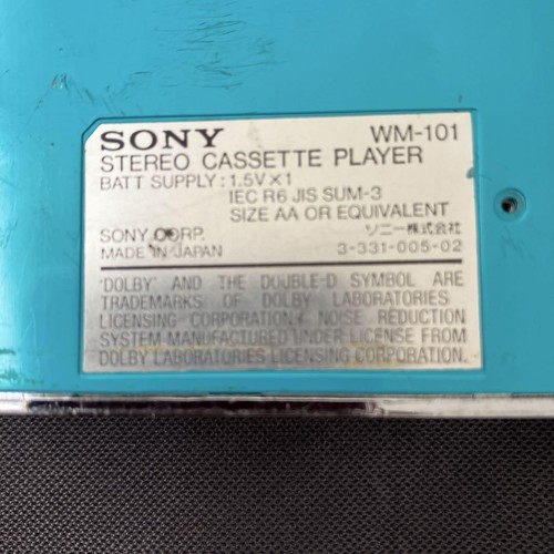 Sony Wm-101 Walkman Stereo Cassette Player Blue Portable Music Device ...