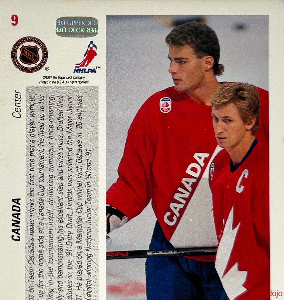 1991-92 Upper Deck ERIC LINDROS #9 Variation Quebec Nordiques HOF | eBay