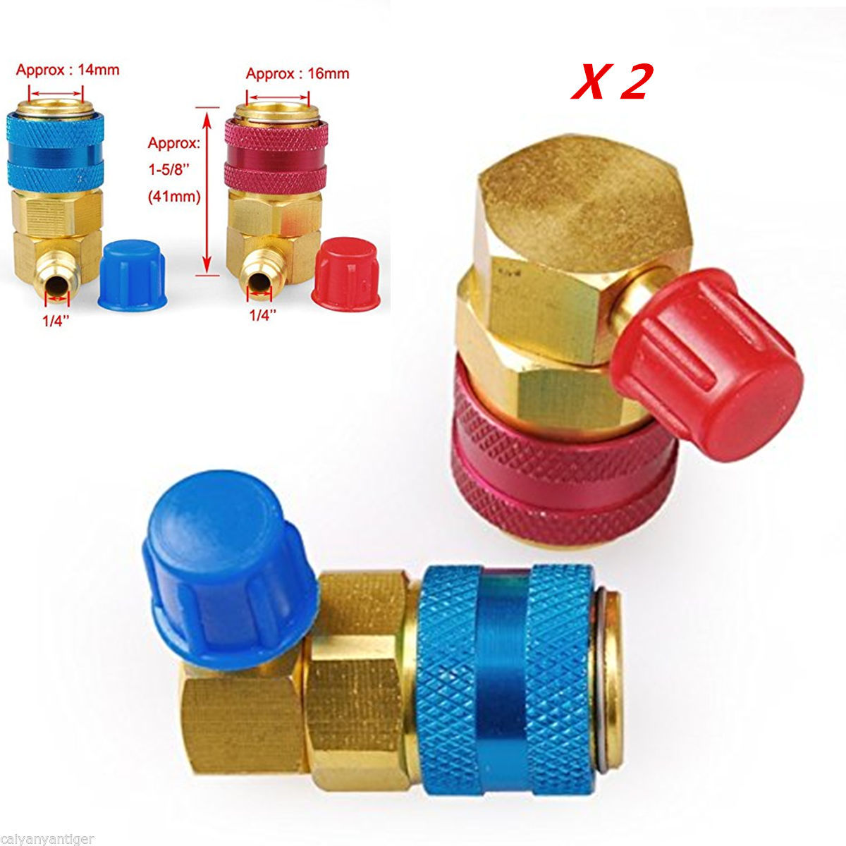 AC Quick Connector Adapter Coupler Auto Manifold Gauge Low/High HVAC ...