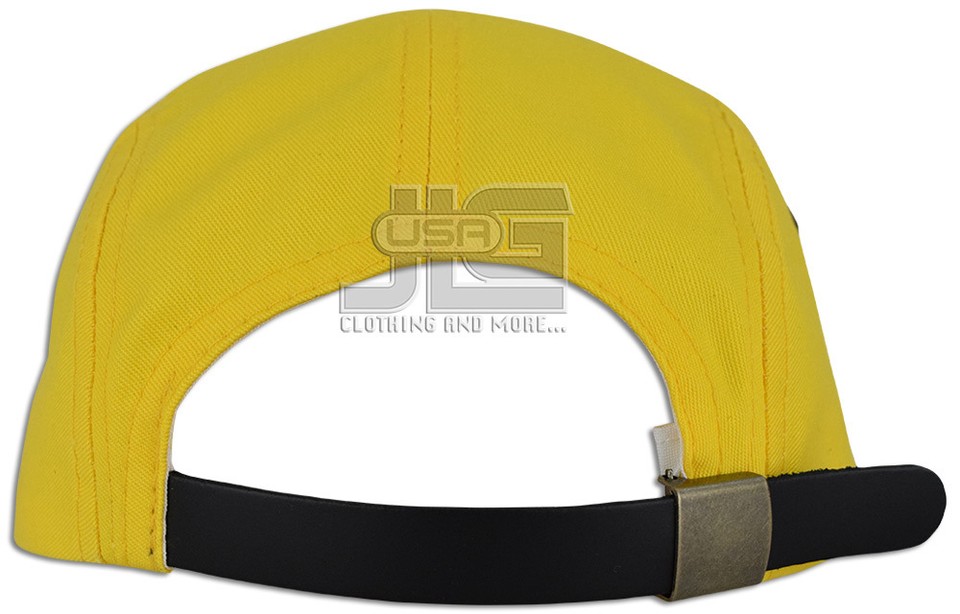 5 Panel Solid Camo Strap-back Adjustable Leather Strap Cap Hat JLGUSA ...