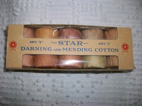 Vintage STAR Darning and Mending Cotton Thread in Box 195 Assorted ...