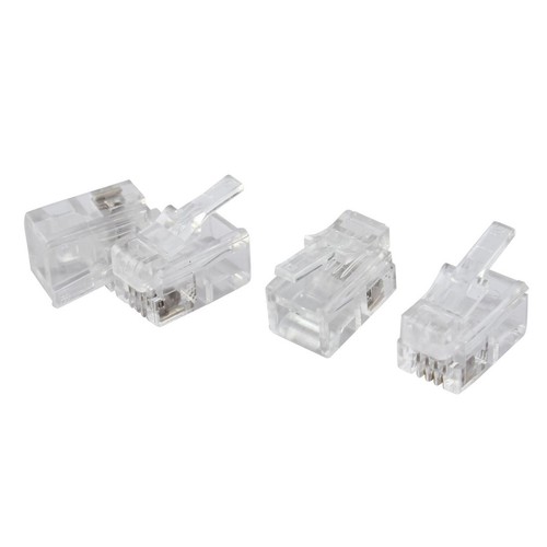 4 Pcs 4 Pin RJ10 4P4C Telephone Modular Plug Connector Adapter Crimp ...