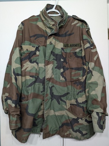 U.S. Army Original M81 Woodland Camo M65 Cold Weather Field Jacket Size ...