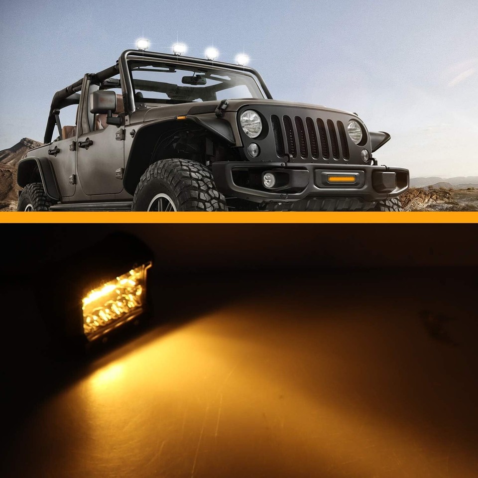 Pair 4" INCH Led Work Light Bar Strobe Flash Cube Pods Off-road Lamp ...