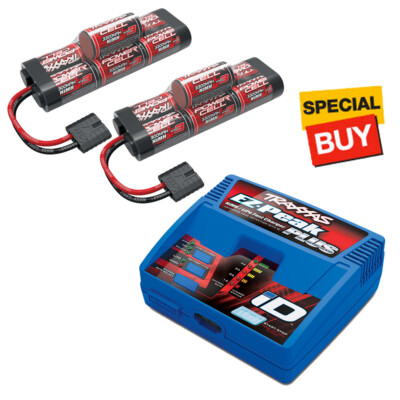 Traxxas 7C 8.4V 3300mAh NiMH Battery (2) w/EZ-Peak Plus Fast Charger | eBay