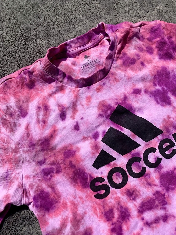 Custom Tie Dye adidas Soccer Logo Tee Men's Size Small | eBay