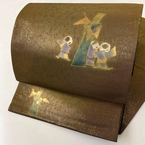 Japanese Kimono Wear 75O Fukuro Obi Belt Taiko A Character Wooden ...