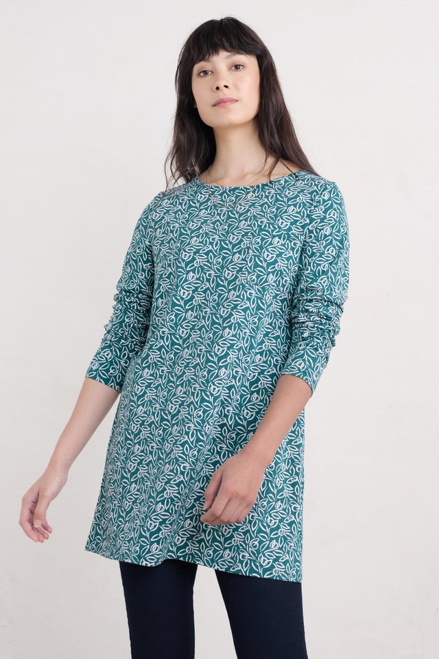 Seasalt Women's - teal Bowithick Long Sleeve Tunic in GOTS-Certified ...