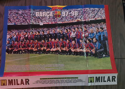 Vintage FC Barcelona Barça Team La Liga 1997 1998 Team poster Guardiola ...