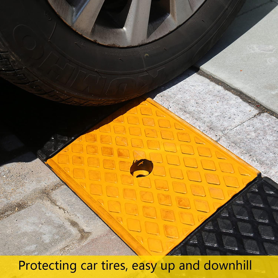 2" Rubber Curb Ramps Heavy Duty Driveway Curb Ramps Loading Rubber Curb ...