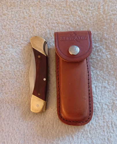 SCHRADE USA Uncle Henry LB7 Folding Hunter Lockback Knife with Leather ...