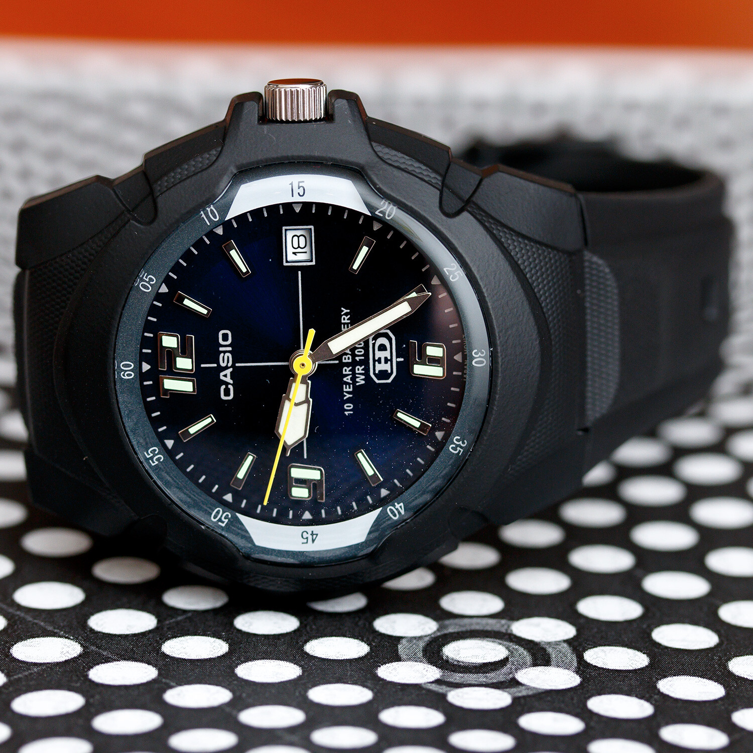 Casio MW-600F-2AV Analog Watch Blue 10 Year Battery Glows Display with ...