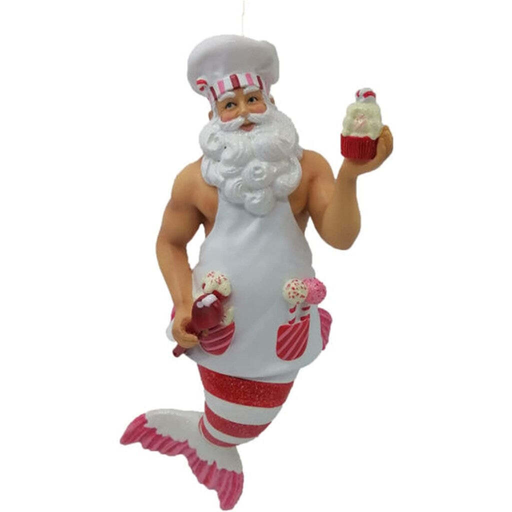 December Diamonds 55-55403 Baking Santa Merman Resin Ornament 7 Inches ...