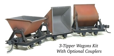 On30/O16.5/Oe Aru-Model 3 V-Skip Wagons Kit Ore/Coal Mining 0e Gauge ...