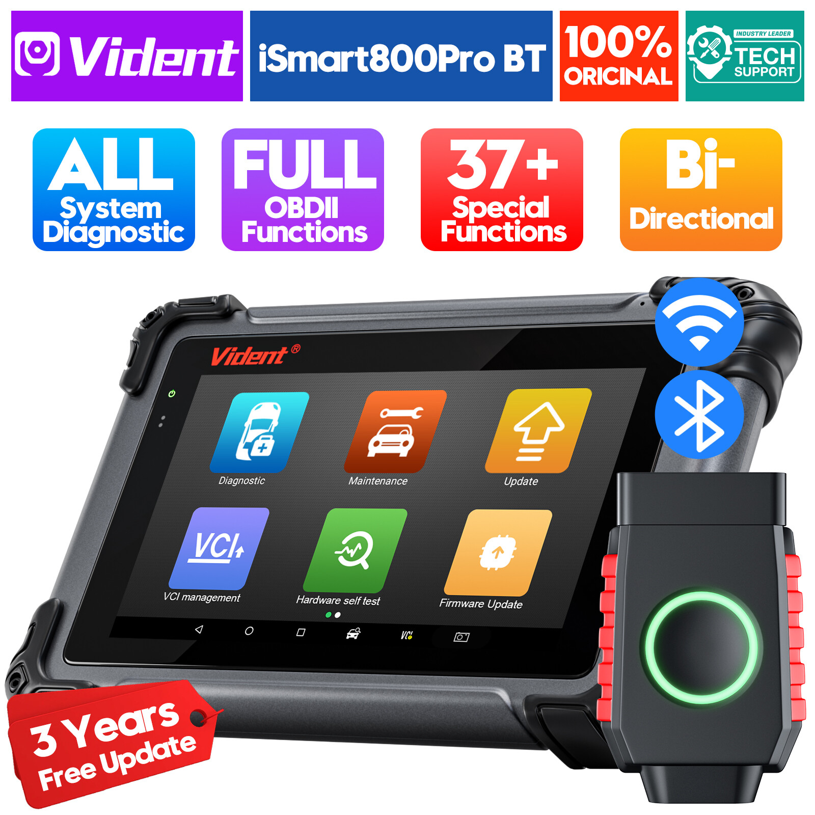 Vident iSmart800Pro BT All System Diagnostic Scanner Bi-Directional ...