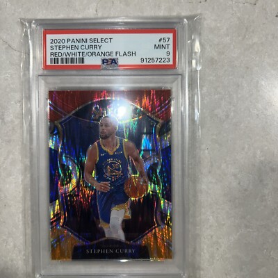 Stephen Curry 2020 Panini Select Red White Orange Flash #57 Concourse ...