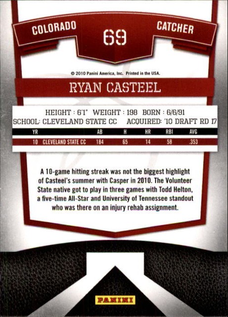 2010 Donruss Elite Extra Edition - #69 Ryan Casteel (RC) for sale ...
