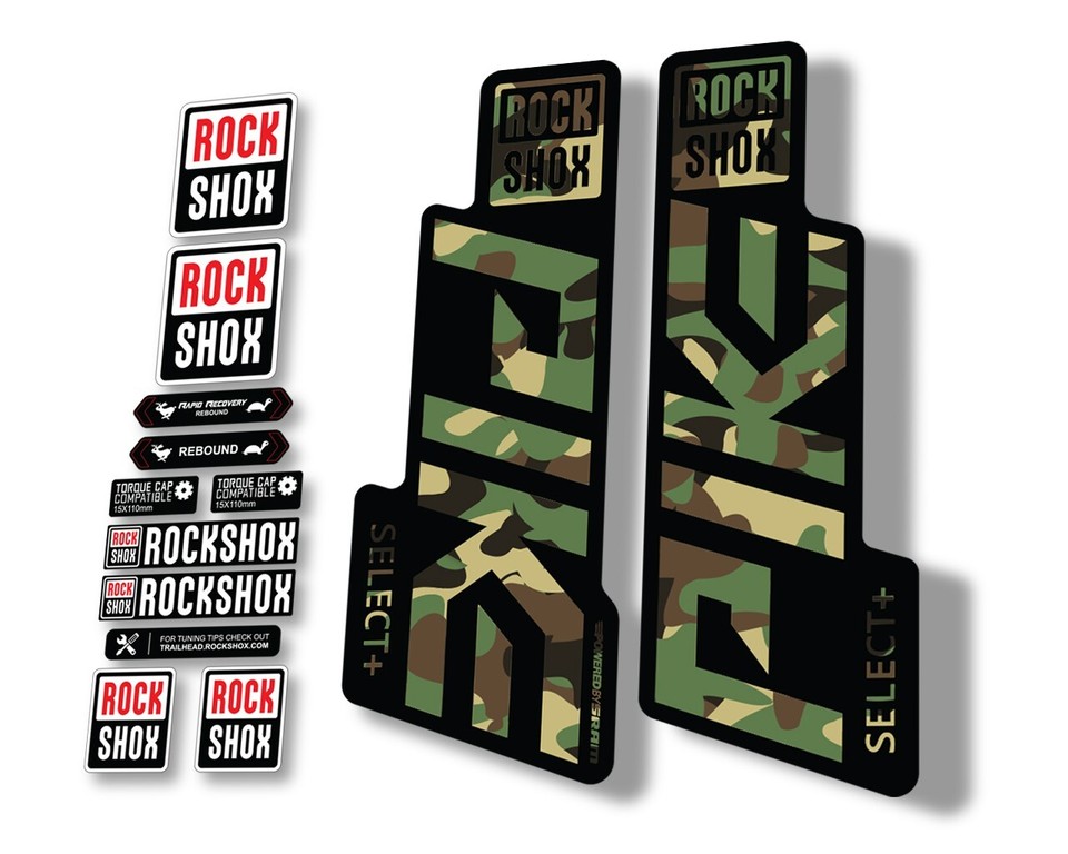 Rock Shox Pike Select Plus 2020 Factory Forks Suspension Sticker Camo ...