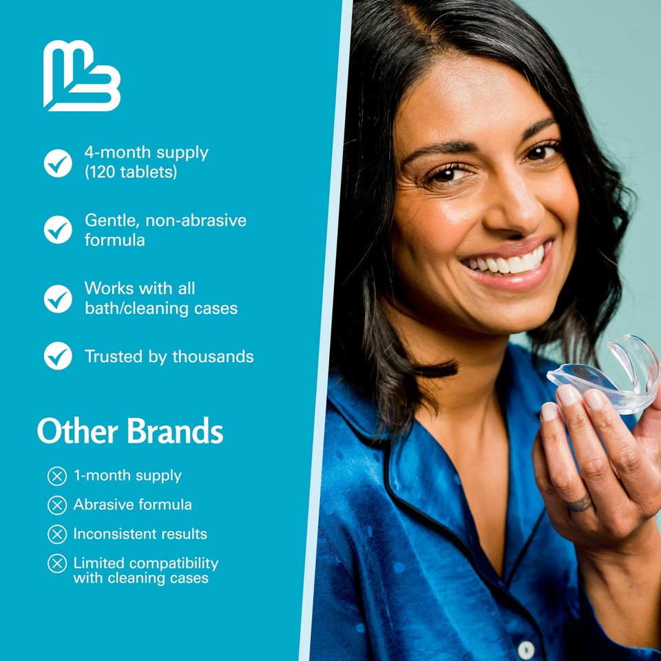 Retainer Cleanser Tablets Invisalign Cleaner, Removes Odors 120 Count ...