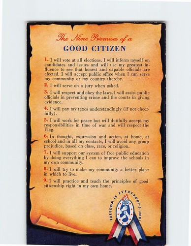 Postcard The Nine Promises of a Good Citizen | eBay