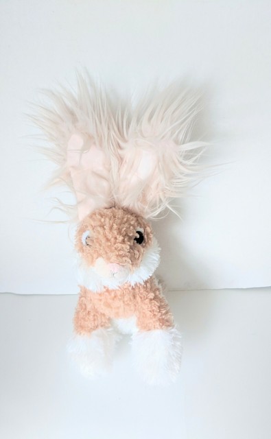 Dan Dee Long Haired Rabbit Angora Plush 14” Light Brown and White 3 ...