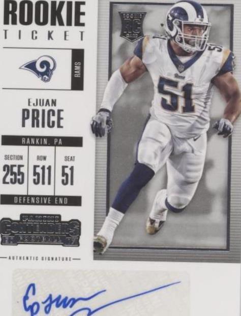 2017 Panini Contenders - Rookie Ticket/Rookie Ticket Variation Ejuan ...