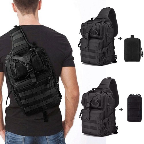 Molle Tactical Sling Backpack Shoulder Bag EDC Tool Storage Molle Pouch ...