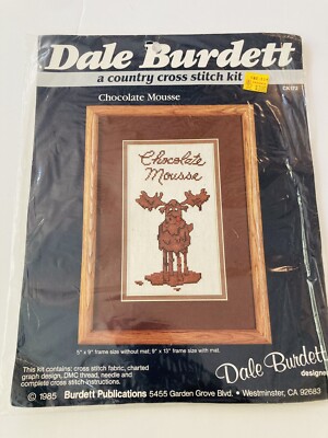 Vintage NOS Dale Burdett Cross Stitch Kit, SEALED "Chocolate Mousse ...