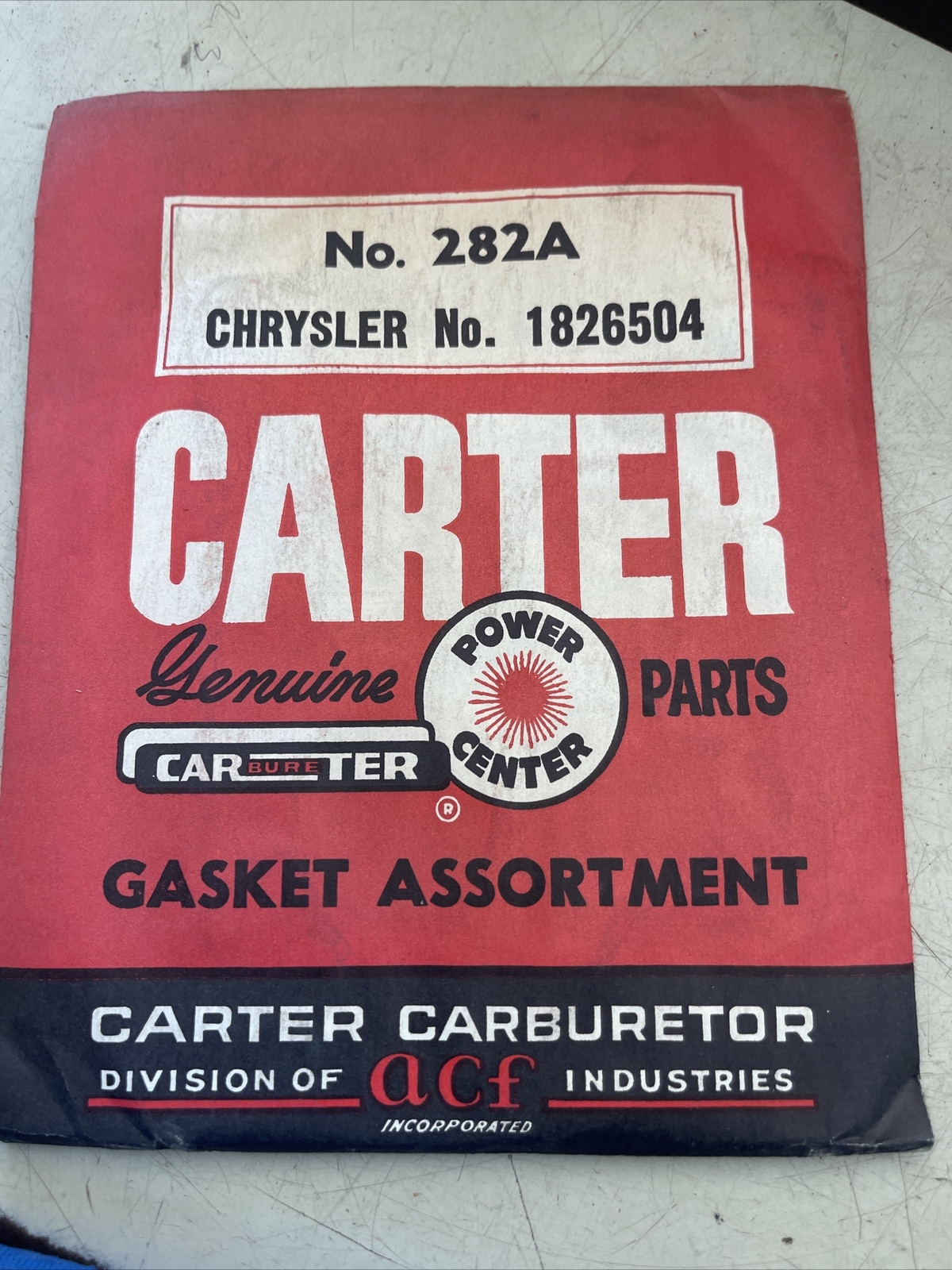 Chrysler 1826504 Carter Carburetor Rebuild Kit 282A NOS | eBay