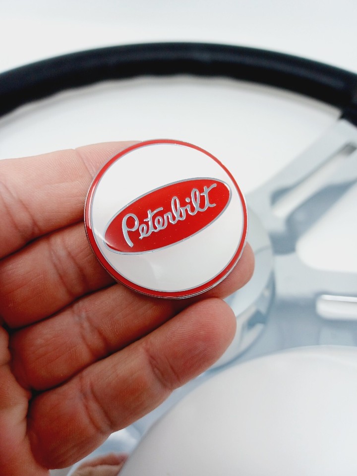Peterbilt Steering Wheel horn button Metal Emblem 3m Vhb | eBay