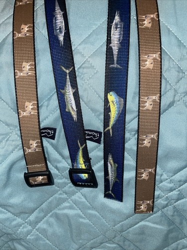 Lot 2 Thomas Bates Tuna Fish Deer Nylon Web Fishing Belts Mens ...