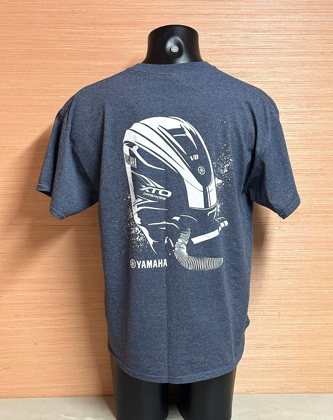 Yamaha XTO Offshore V8 Motor Blue Gray Short Sleeve T… - Gem