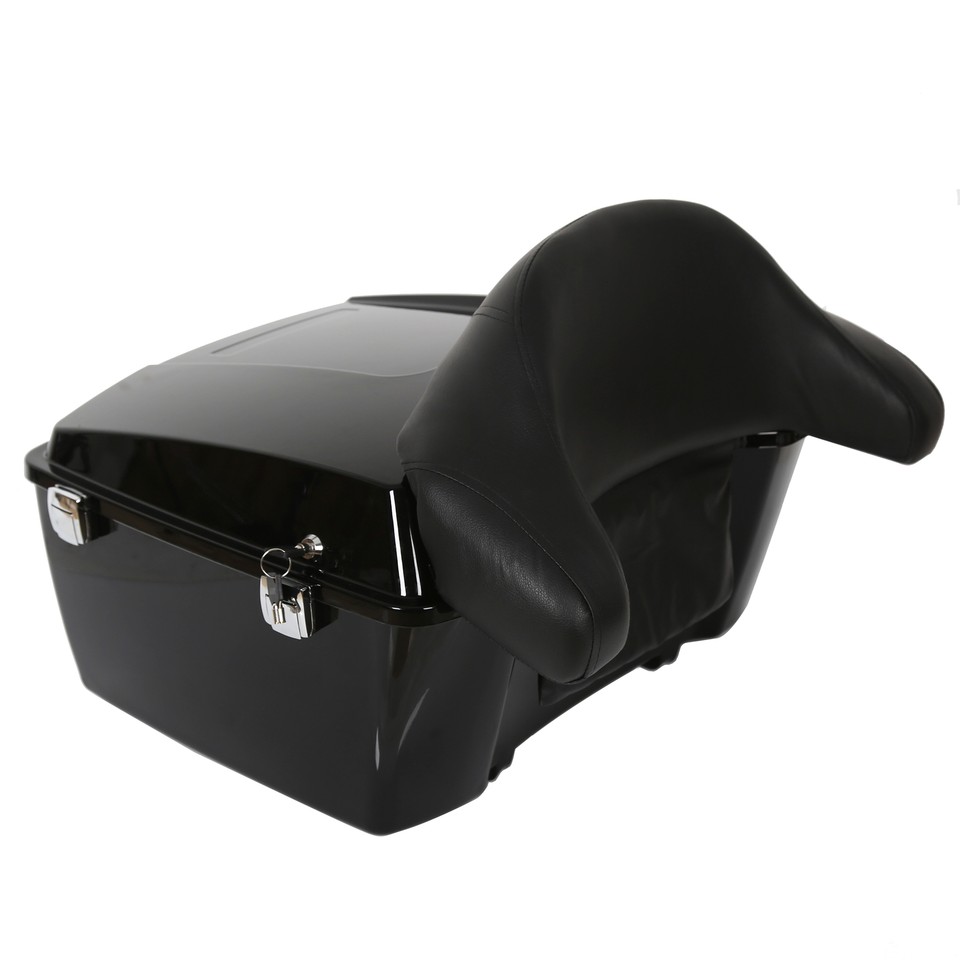 King Pack Trunk w/ Backrest For Harley Davidson Tour Road King Glide ...