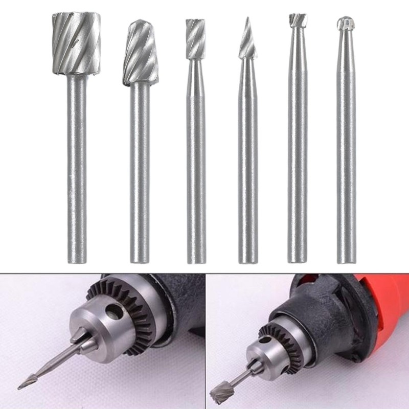 6pcs HSS Routing Router Grinding Bits Burr For Rotary Tool for Mini New ...
